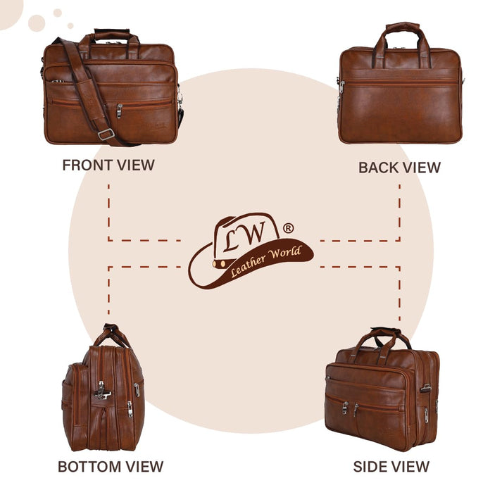 Business Class Unisex Faux Leather 15.6 Inch Office Laptop Bag ...