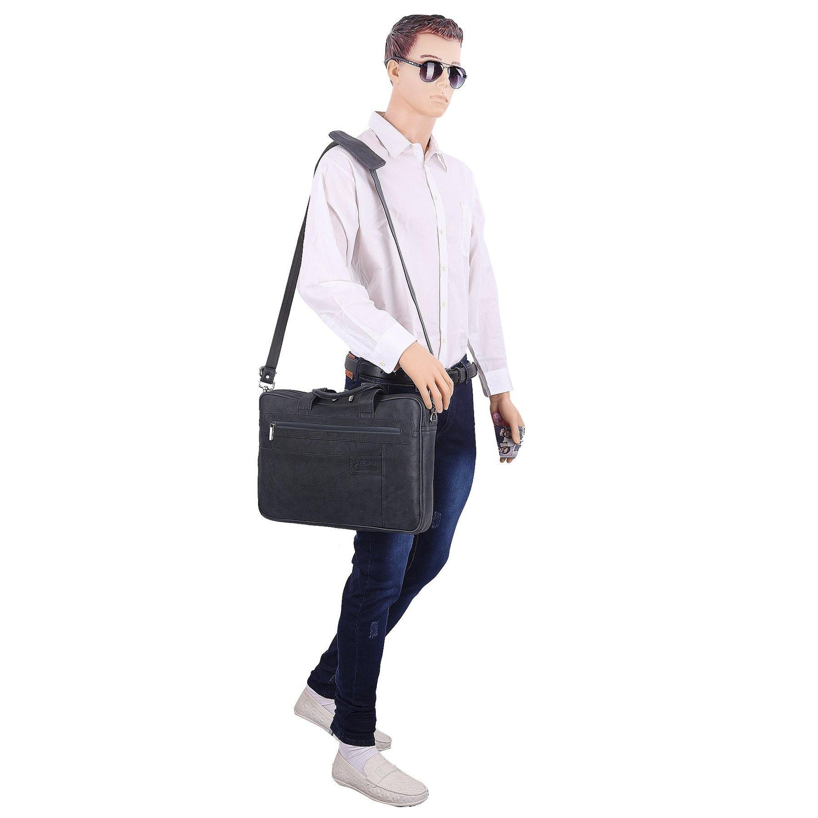 Stylish Grey Colour Office Laptop Bag – Leatherworldonline.net